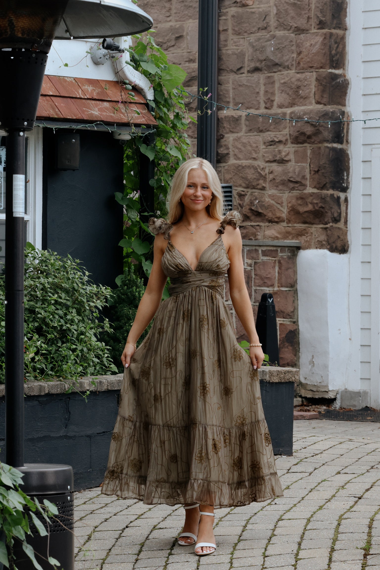 Lydia Midi Olive Floral – Giana Rose Couture