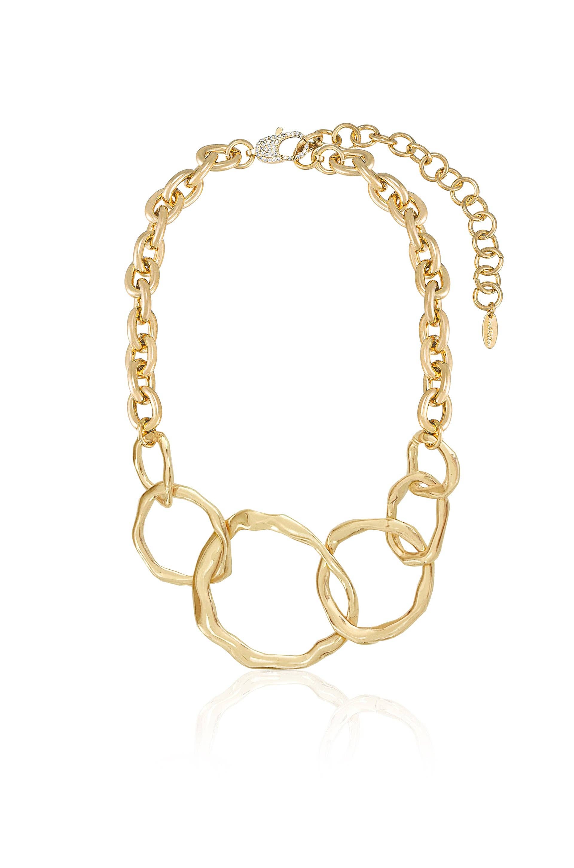 Interlocking Golden Chain Necklace: 18k Gold Plated / One Size – Giana ...