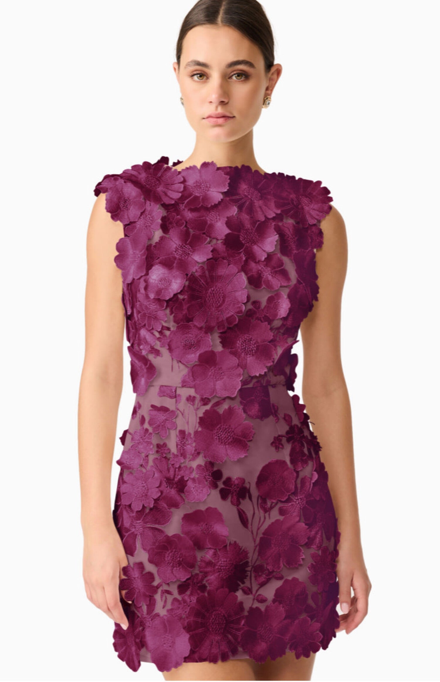 Yvette 3D Dress In Berry – Giana Rose Couture